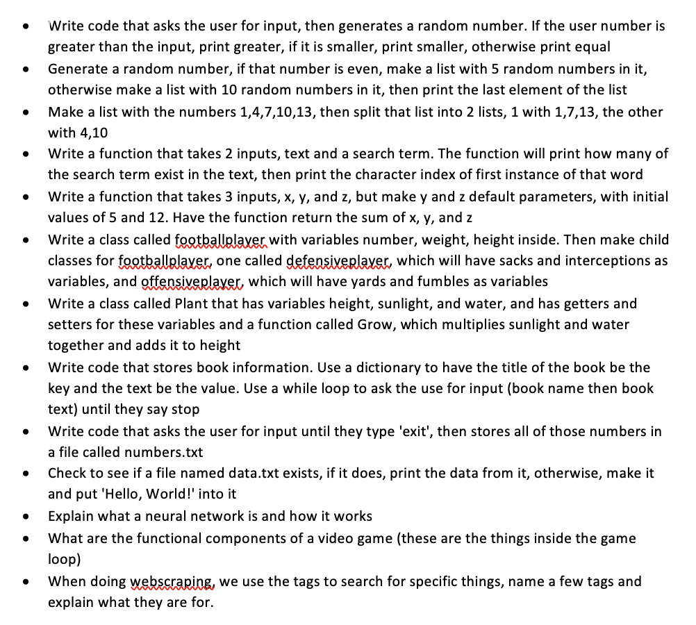 Solved • Write code that asks the user for input, then | Chegg.com