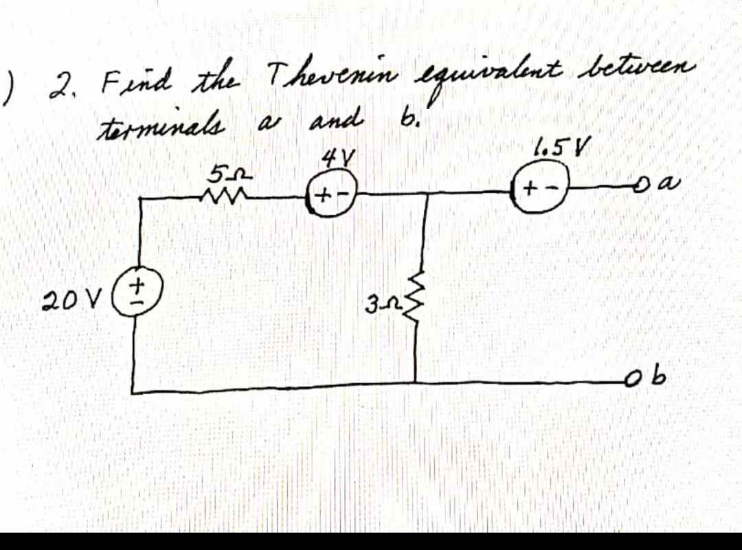 Solved between ) 2. Find the Thevenin equivalent terminals | Chegg.com