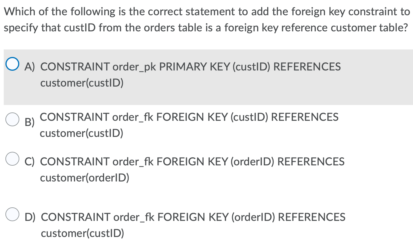 Solved 2) Consider the following codes to create a customer | Chegg.com