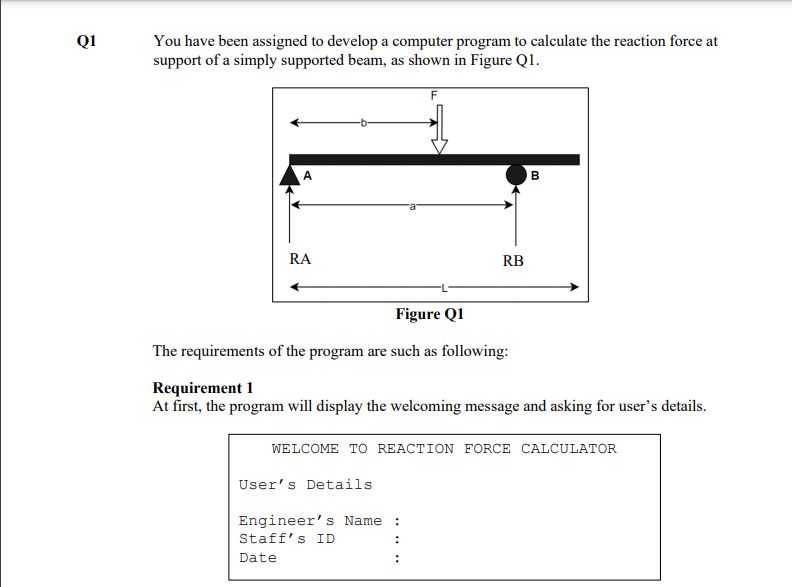 Solved Q1 You have been assigned to develop a computer | Chegg.com