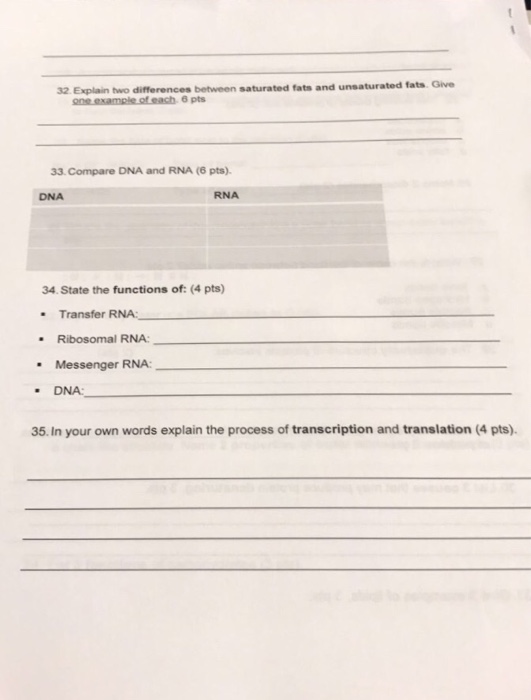 Solved 32. Explain two differences between saturated fats | Chegg.com