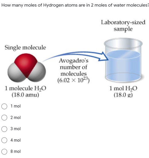 Solved How many moles of Hydrogen atoms are in 2 moles of | Chegg.com
