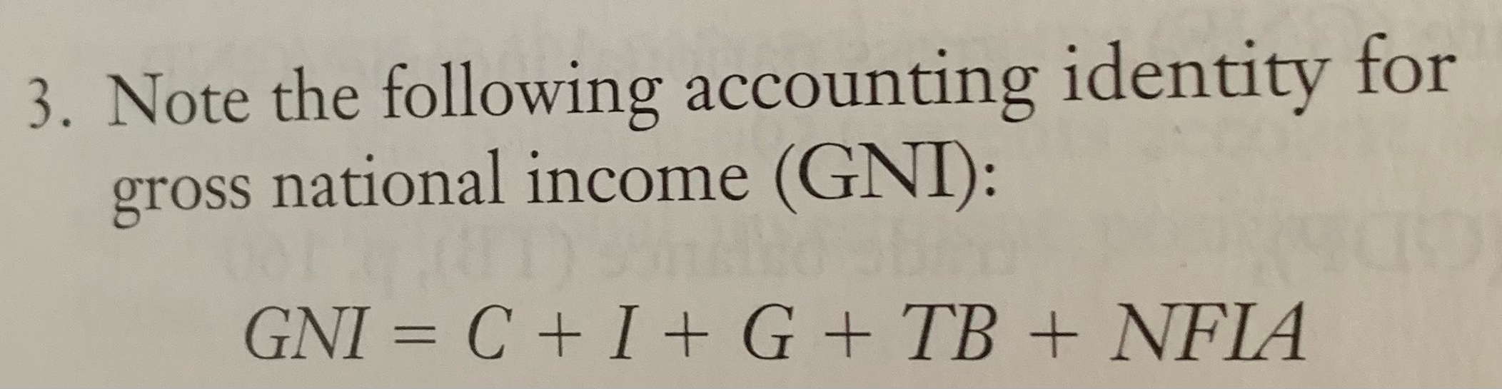 Solved 3. Note the following accounting identity for gross | Chegg.com
