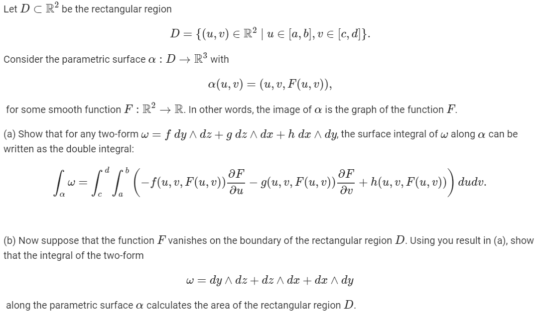 Solved Let D Rº be the rectangular region D= = {(u, v) E R2 | Chegg.com