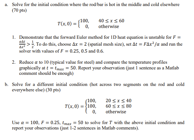 Consider the 1D Heat equation that describes heat | Chegg.com