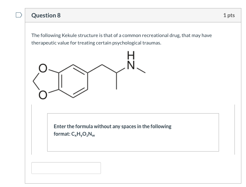 Solved Question 8 1 pts The following Kekule structure is | Chegg.com