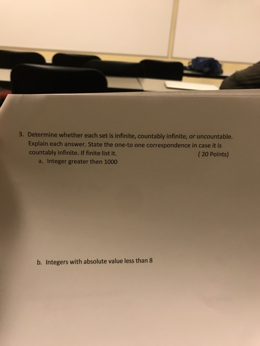 Solved 3. Determine whether each set is infinite, countably | Chegg.com