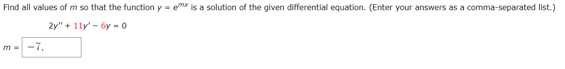 Solved Find all values of m so that the function y = emx is | Chegg.com