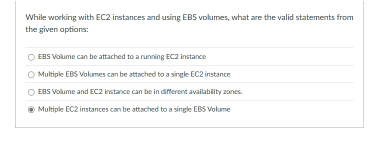 Solved While working with EC2 ﻿instances and using EBS | Chegg.com