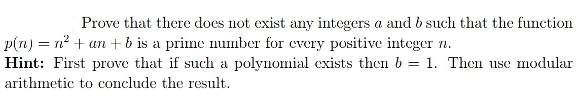 Solved Prove that there does not exist any integers a and b | Chegg.com