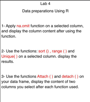 Solved Data preparations Using R 1- Apply na.omit function | Chegg.com