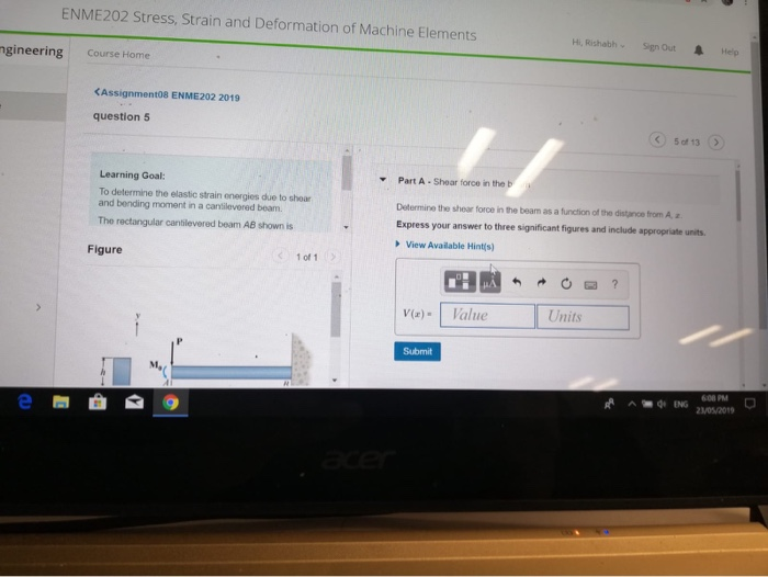 Solved ENME202 Stress, Strain and Deformation of Machine | Chegg.com