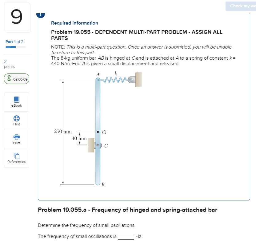 Solved Check my wc Part 1 of 2 Required information Problem | Chegg.com