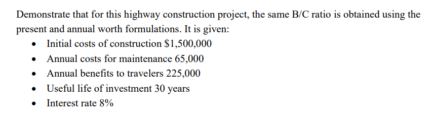 Solved Demonstrate that for this highway construction | Chegg.com