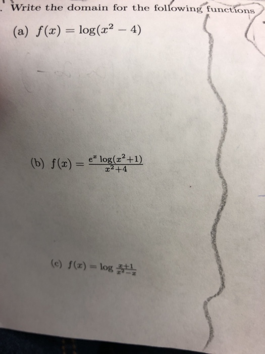 Solved Write the domain for the following functions (a) f(x) | Chegg.com