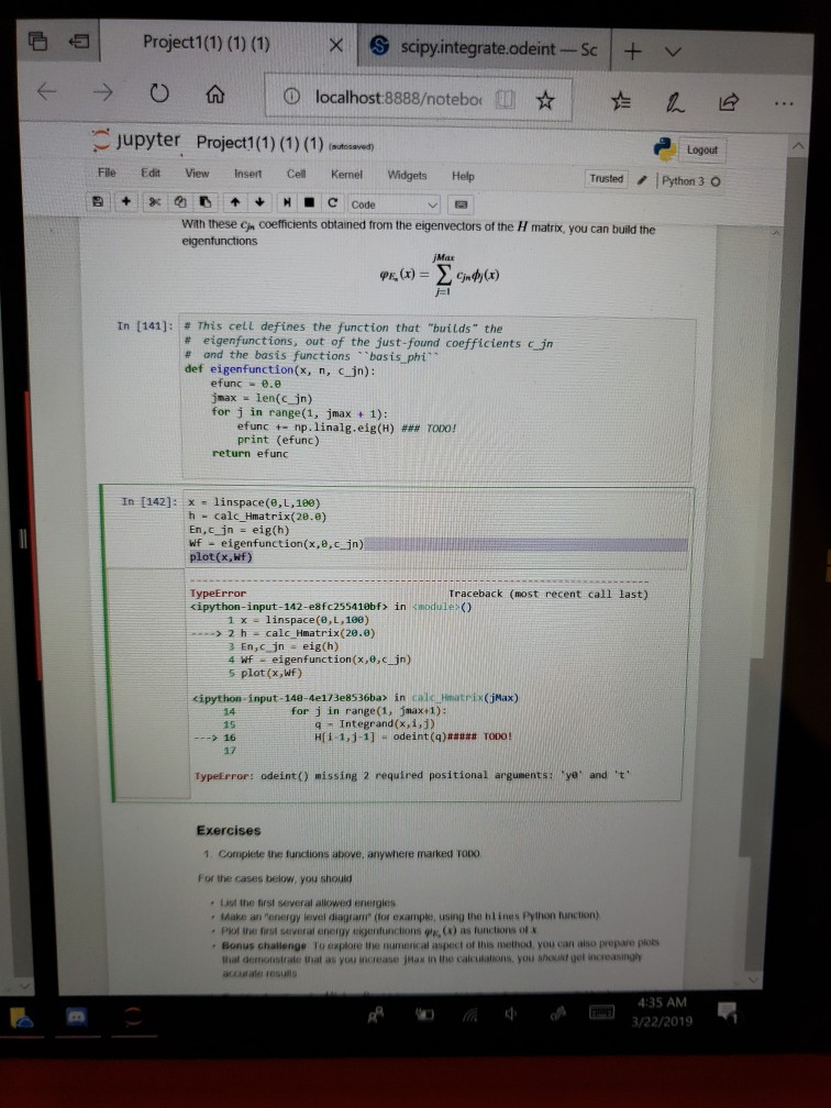 Solved Project1(1) (1) (1) x S ㄨ scipyintegrate.odeint--Sc | | Chegg.com