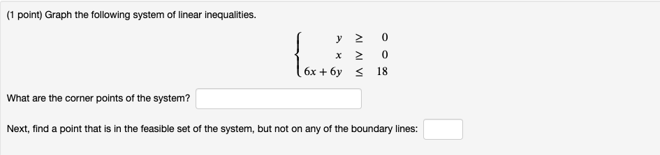 Solved (1 point) Graph the following system of linear | Chegg.com