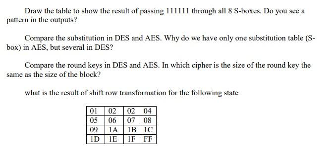 Solved Draw the table to show the result of passing 111111 | Chegg.com