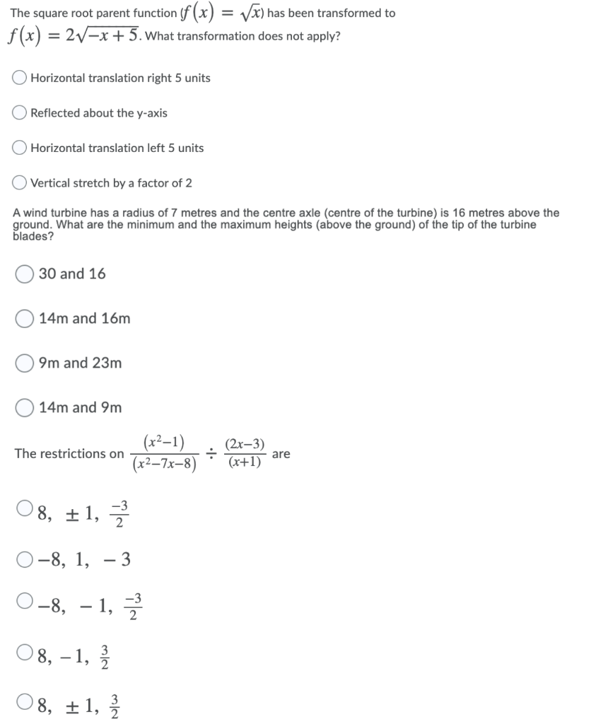 Solved The square root parent function (f (x) = VX) has been | Chegg.com