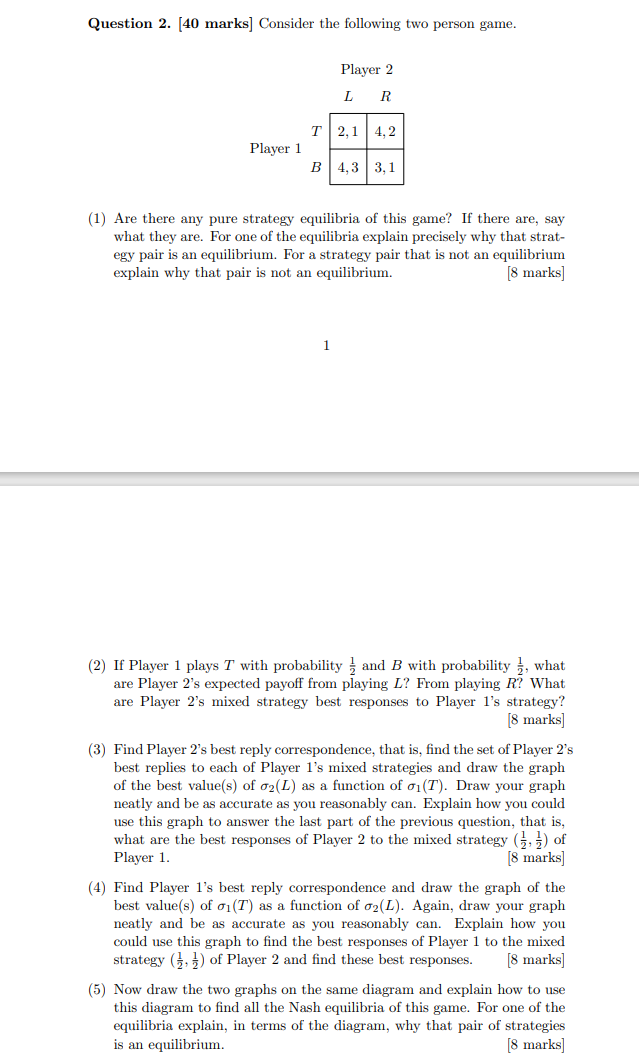 Solved Question 2. [40 marks] Consider the following two | Chegg.com