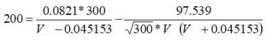 Solved 0.0821* 300 97.539 200= V -0.045153 300* V (v | Chegg.com