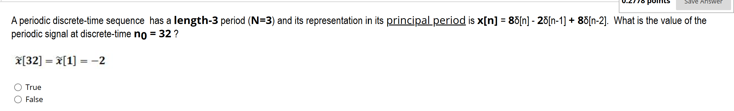 Solved A periodic discrete-time sequence has a length-3 | Chegg.com