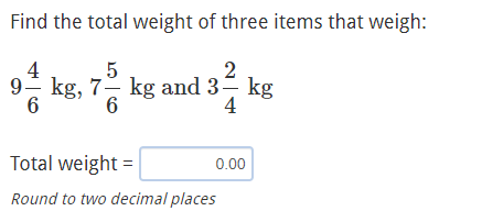 Solved Find the total weight of three items that weigh: 964 | Chegg.com