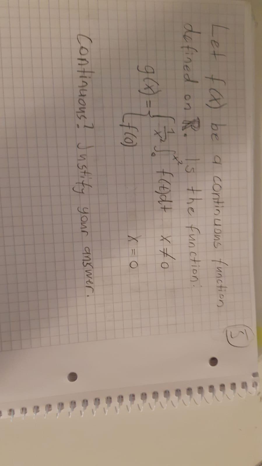 Solved Let f(a) be a continuous function defined on R. Is | Chegg.com
