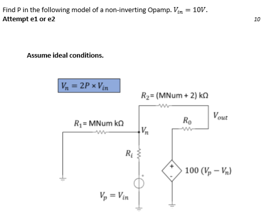 Solved Find P in the following model of a non-inverting | Chegg.com