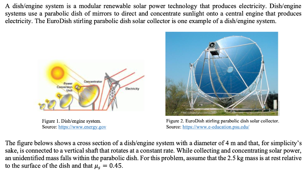 Solved A dish/engine system is a modular renewable solar | Chegg.com