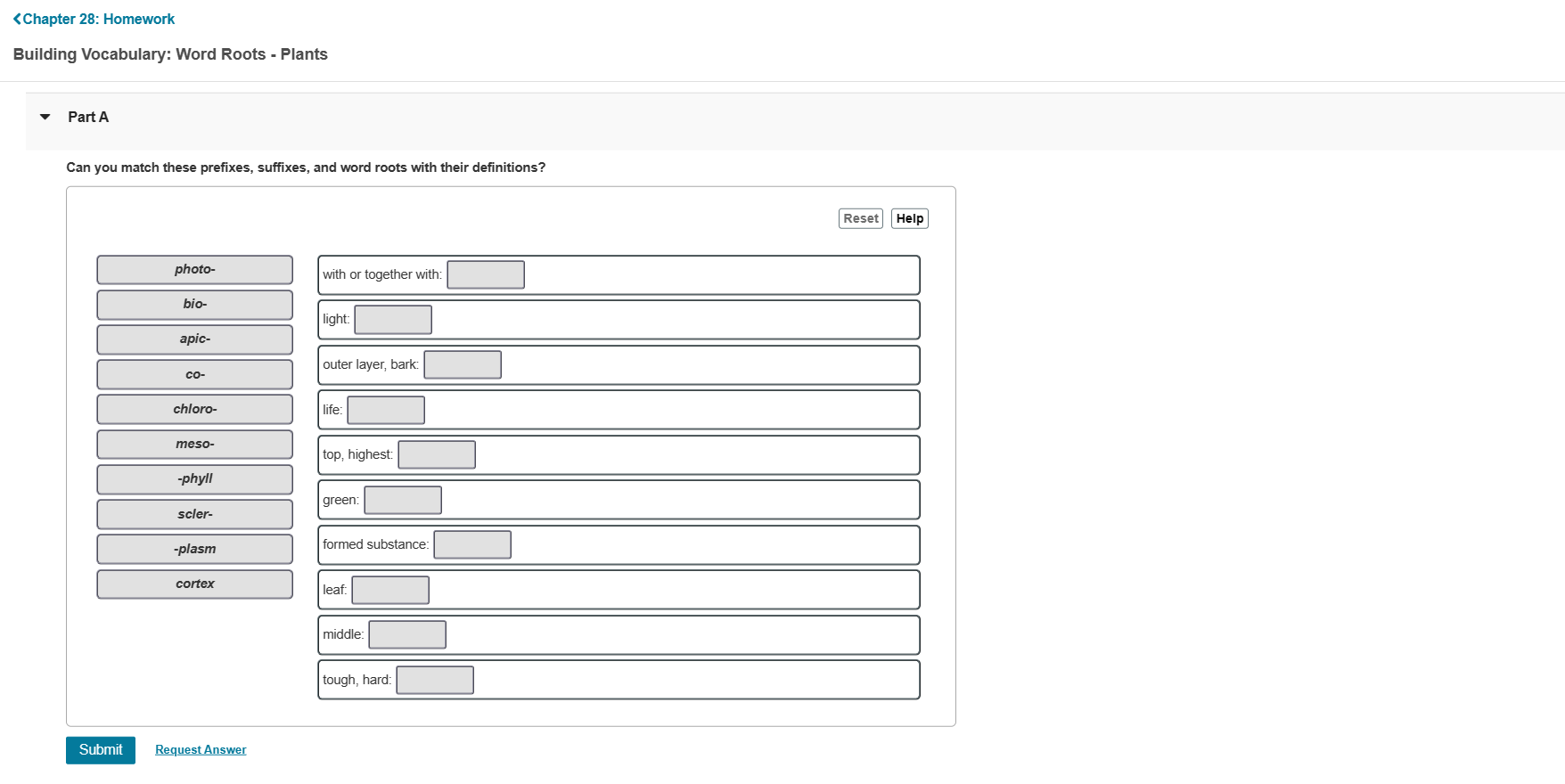 Solved Part B Can you match these prefixes, suffixes, and | Chegg.com