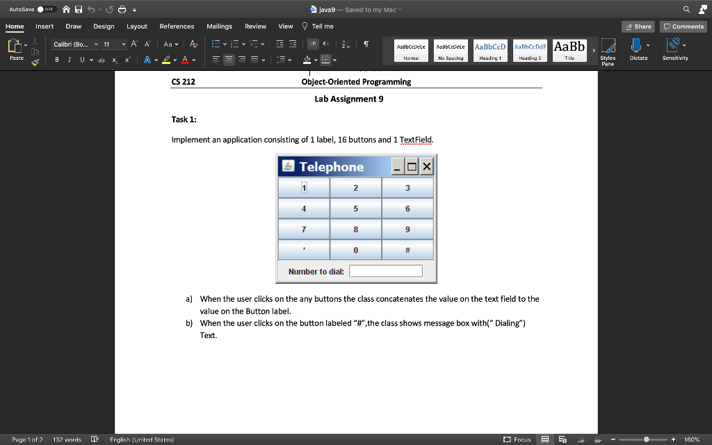 Solved AutoSave OFF A5 Java9 - Saved to my Mac View Tell me | Chegg.com