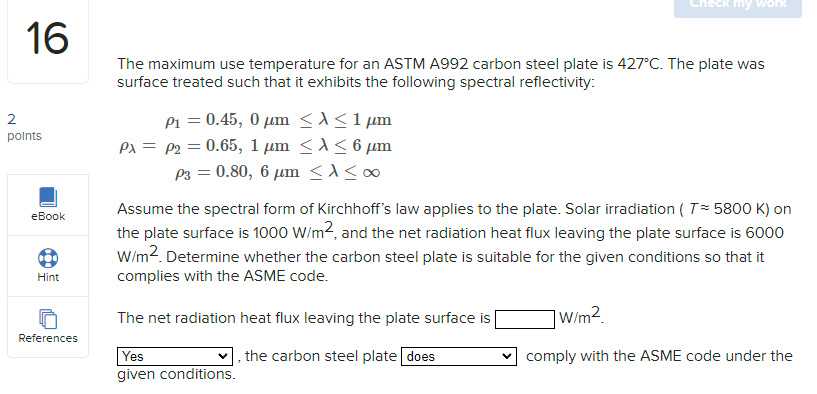 Solved The maximum use temperature for an ASTM A992 carbon | Chegg.com