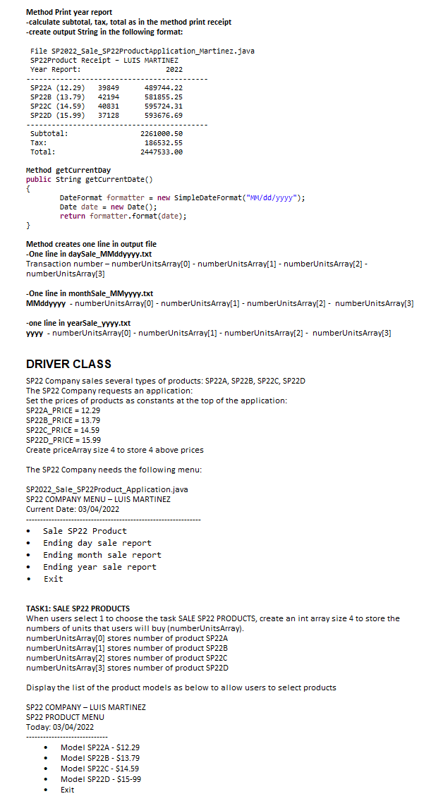 Solved DATA TYPE CLASS Class SP22Product_yourLastName This | Chegg.com