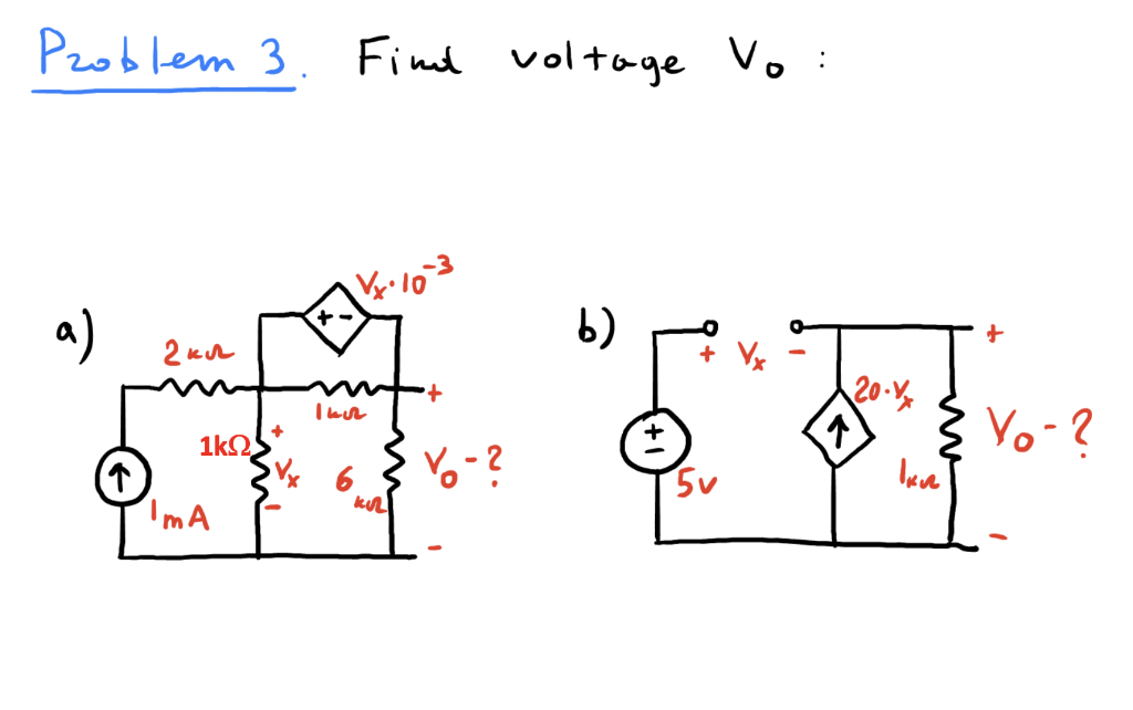 Solved Problem 3. Find voltage V0 : | Chegg.com