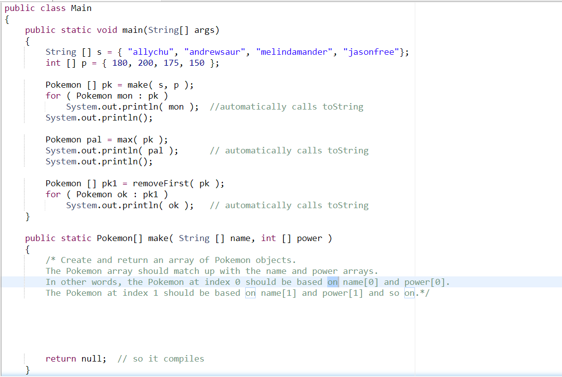 Solved public class Pokemon { private String name; private | Chegg.com