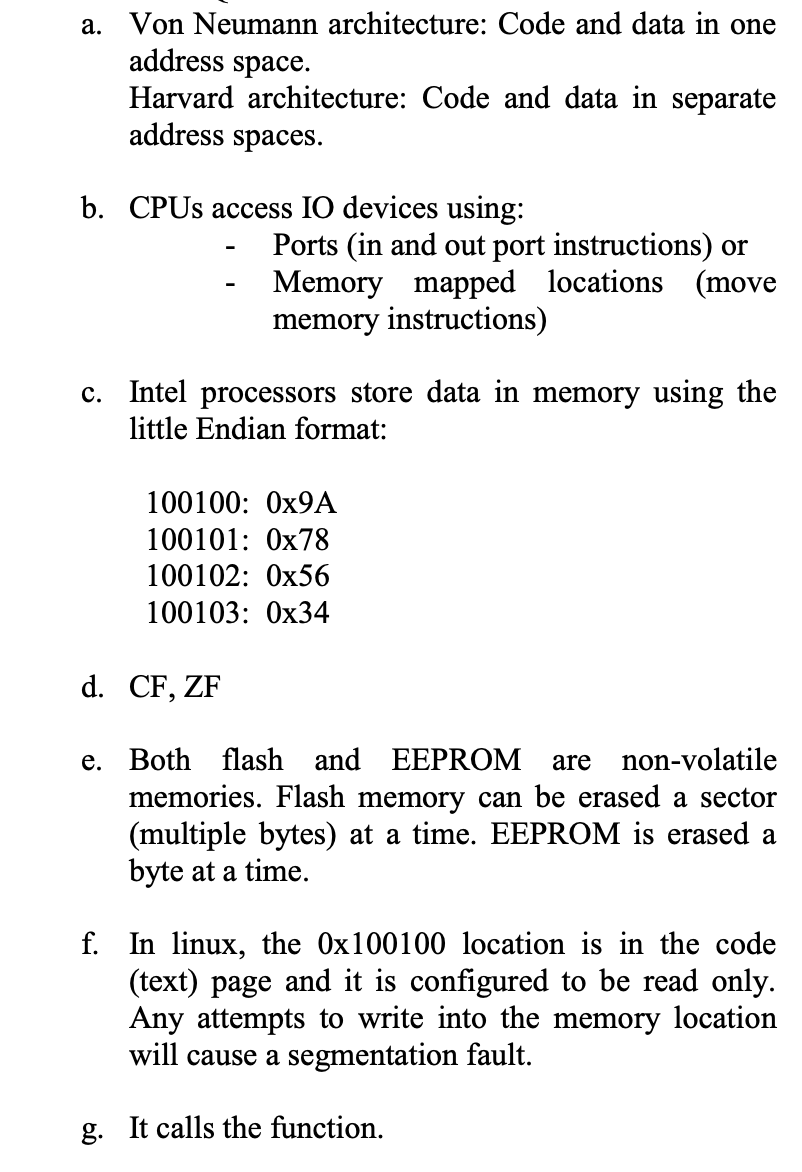 a. Von Neumann architecture: Code and data in one | Chegg.com