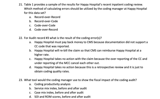 Solved Use the following table to answer questions 21-23.21. | Chegg.com