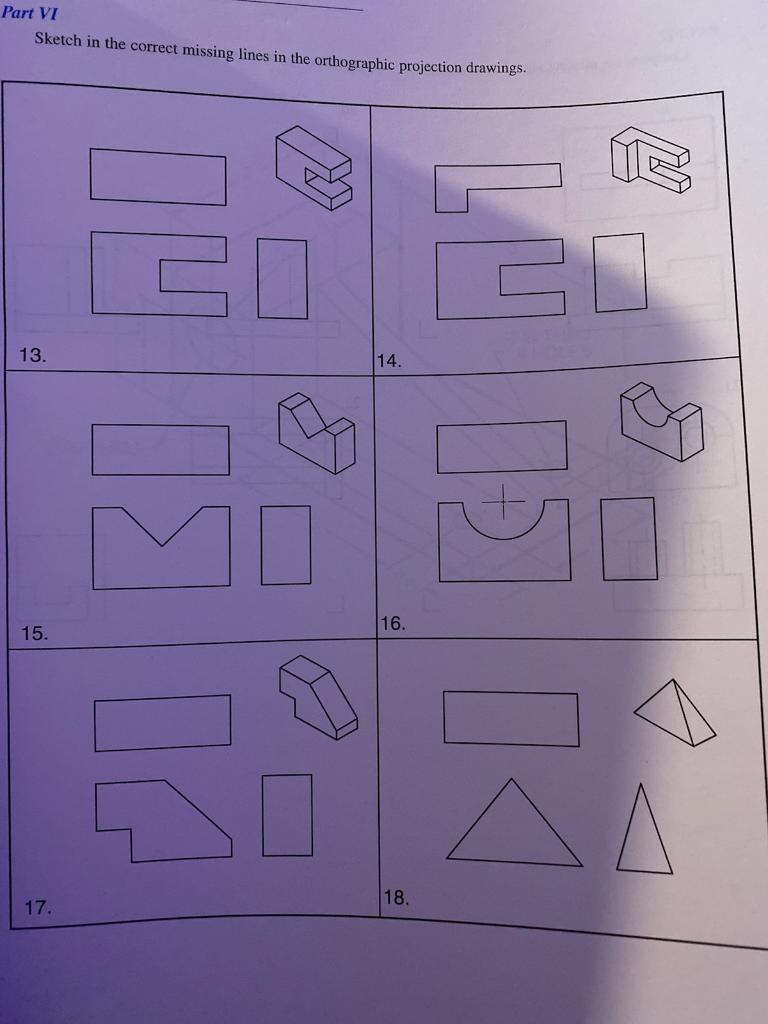Solved Part VI Sketch in the correct missing lines in the | Chegg.com