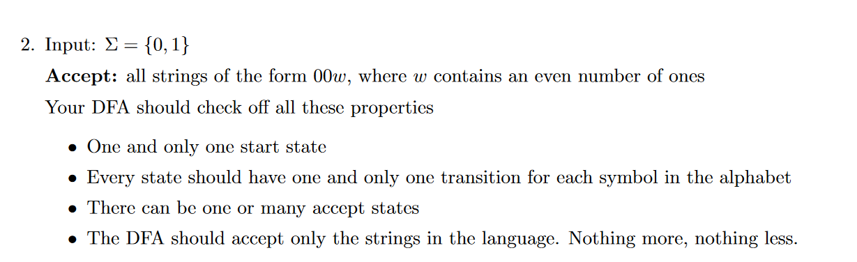 Solved 2. Input: E= - {0, 1} Accept: all strings of the form | Chegg.com