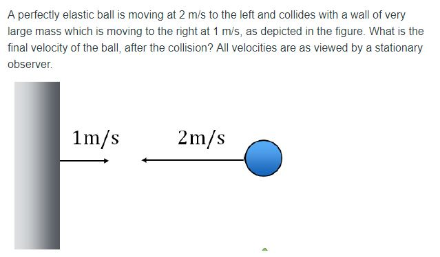 Solved A perfectly elastic ball is moving at 2 m/s to the | Chegg.com