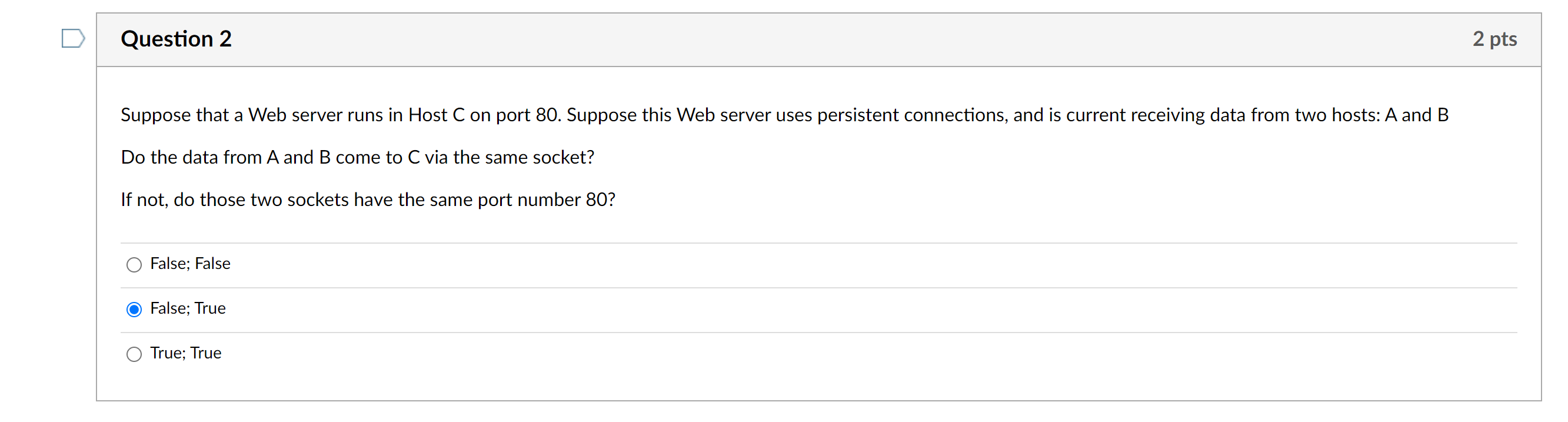 Solved Question 2 2 Pts Suppose That A Web Server Runs In