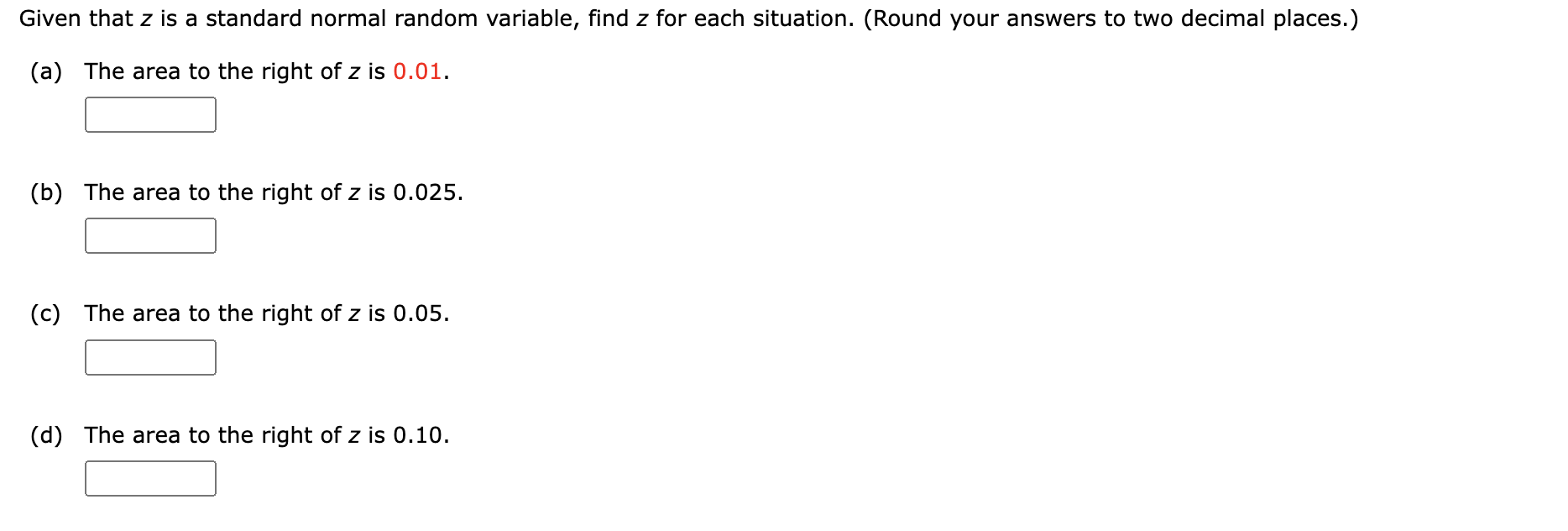 Solved Given That Z Is A Standard Normal Random Variable