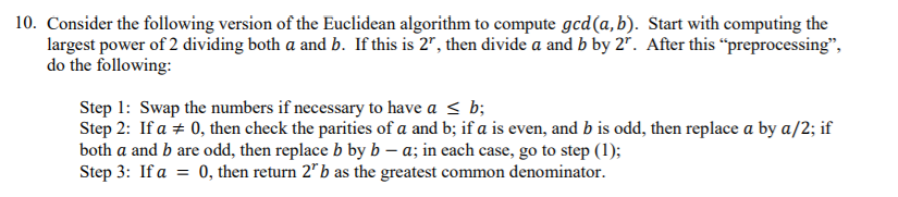 Solved A Show That The Modified Euclidean Algorithm 3054