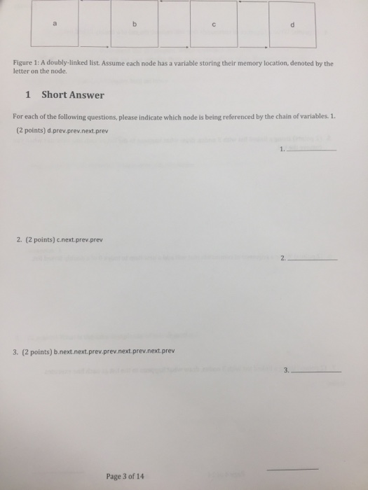 Solved Figure 1: A doubly-linked list. Assume each node has | Chegg.com