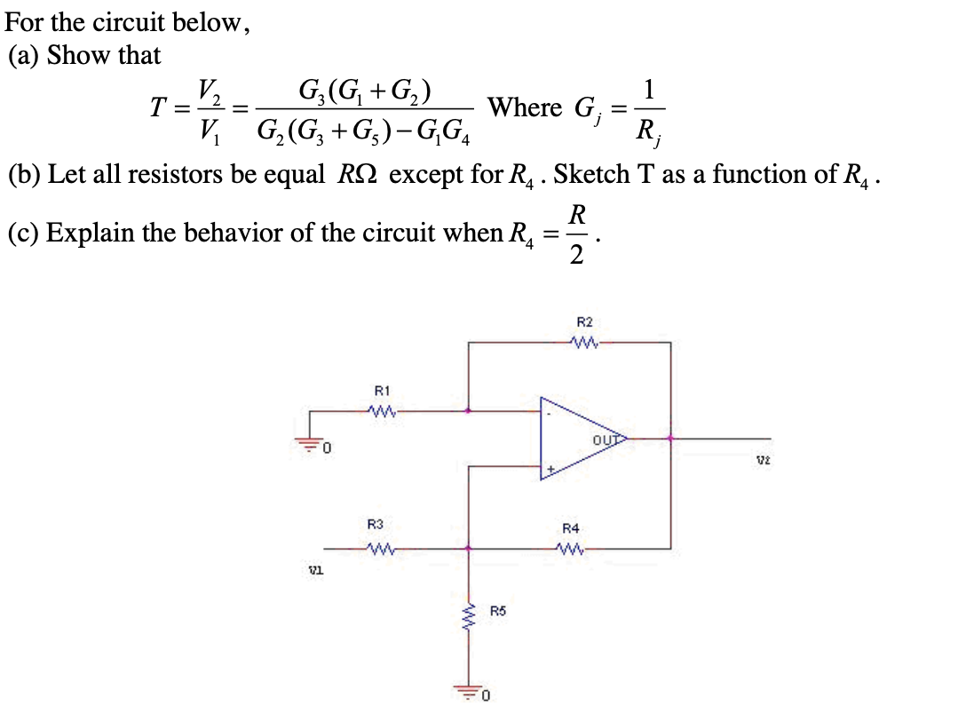 Solved For the circuit below, (a) Show that | Chegg.com