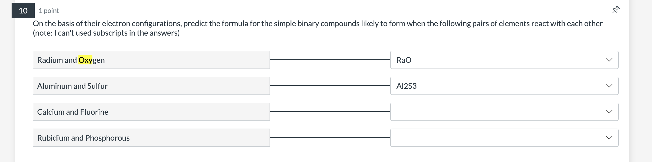 Solved 1 point On the basis of their electron | Chegg.com