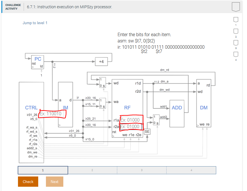 6.7.1: Instruction execution on MIPSzy | Chegg.com