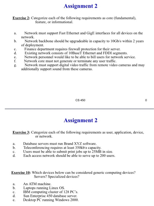 Solved Assignment 2 Exercise 2: Categorize each of the | Chegg.com
