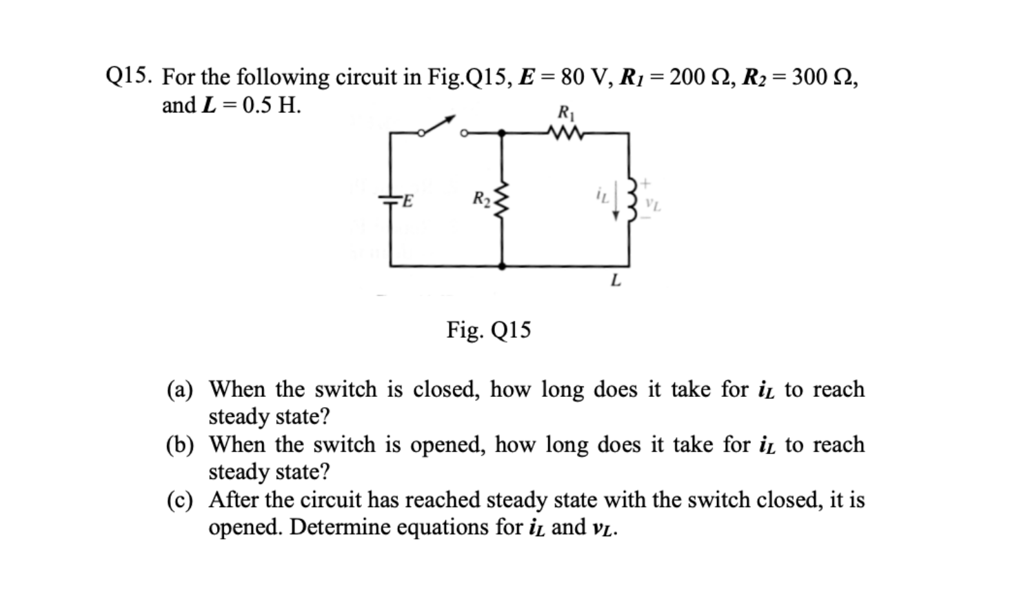 Solved 15. For the following circuit in Fig.Q15, E=80 | Chegg.com